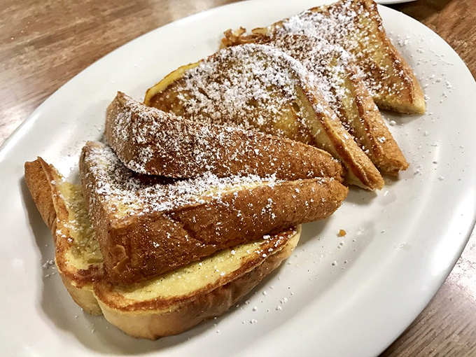 French toast so divine, it could start an international incident. Powdered sugar snowfall included at no extra charge!