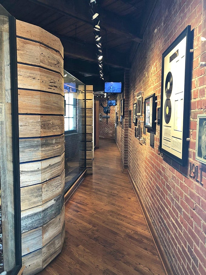 A hallway that whispers tales of blues legends and barbecue triumphs. It's like a museum where the exhibits are edible!