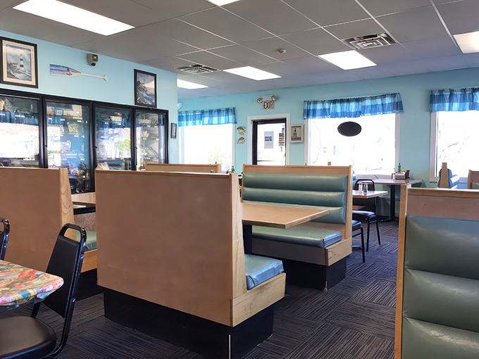 Booths that invite you to settle in and stay awhile. It's the nautical equivalent of a warm hug from your favorite sweater.