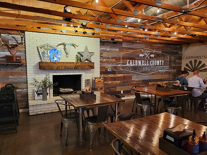 Cozy corners and rustic charm - this interior is like a warm, smoky hug for your soul (and your stomach).