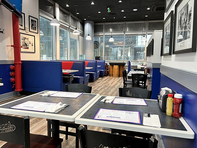 Modern touches meet old-school charm in this dining area where the only thing more satisfying than the decor is what's on your plate.