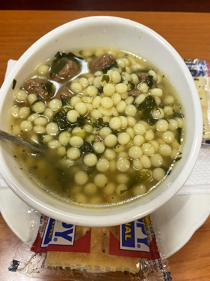 Soup-er delicious! This Italian wedding soup seems ready to say "I do" to your taste buds in a flavor-packed ceremony.