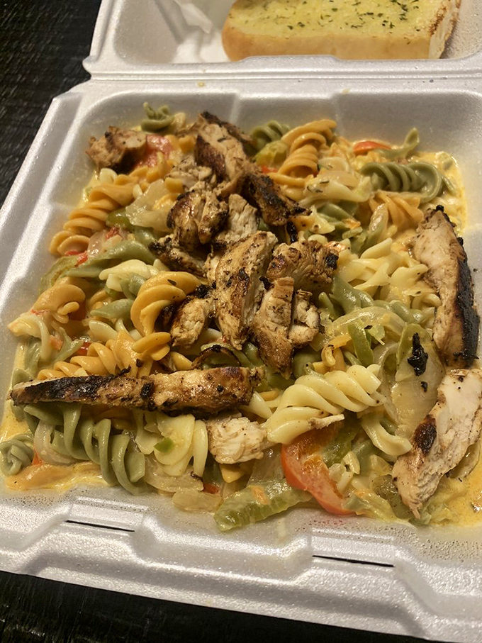 Jambalaya, crawfish pie, file gumbo... wait, it's pasta! This Cajun-inspired dish is like New Orleans took a tasty trip to Italy.