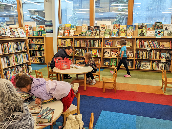 Kids' area: where young imaginations run wild and free. It's like Disneyland for budding bookworms, minus the long lines.