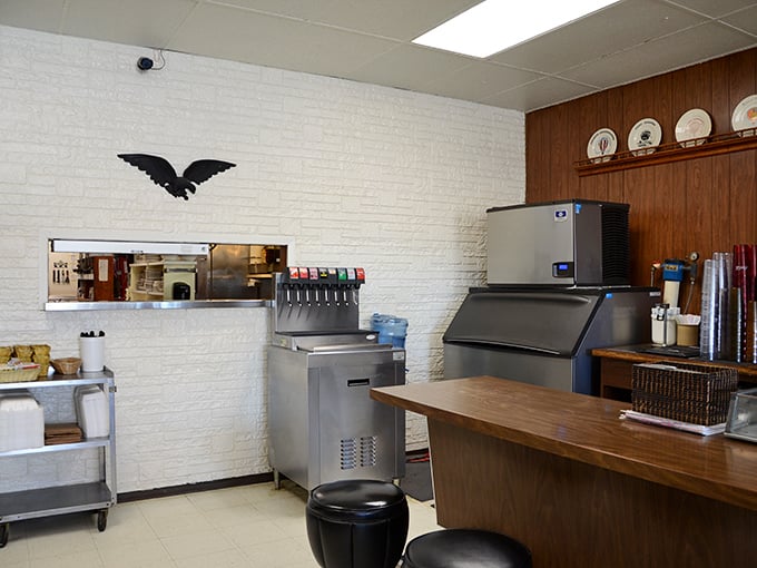 Where the magic happens! This kitchen area might not be fancy, but it's cranked out more comfort food than your grandma's house on Thanksgiving.