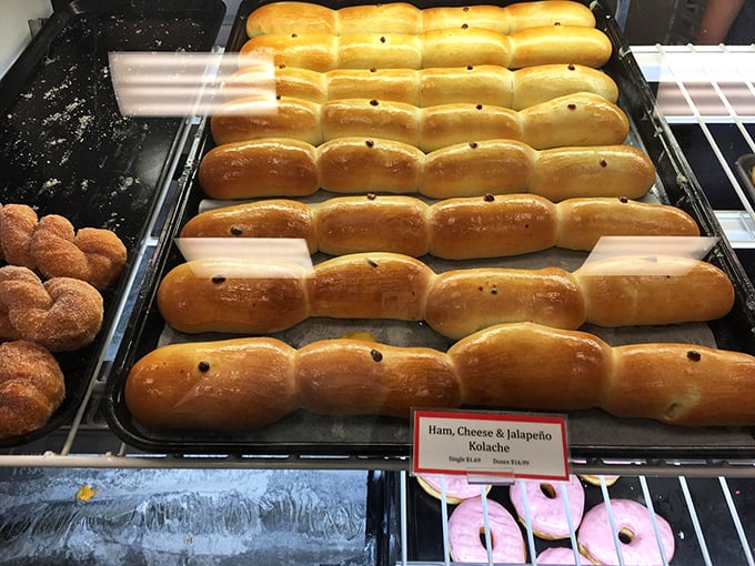 Kolache alert! These pillowy pockets of joy are what would happen if a hot dog and a croissant had a delicious love child.