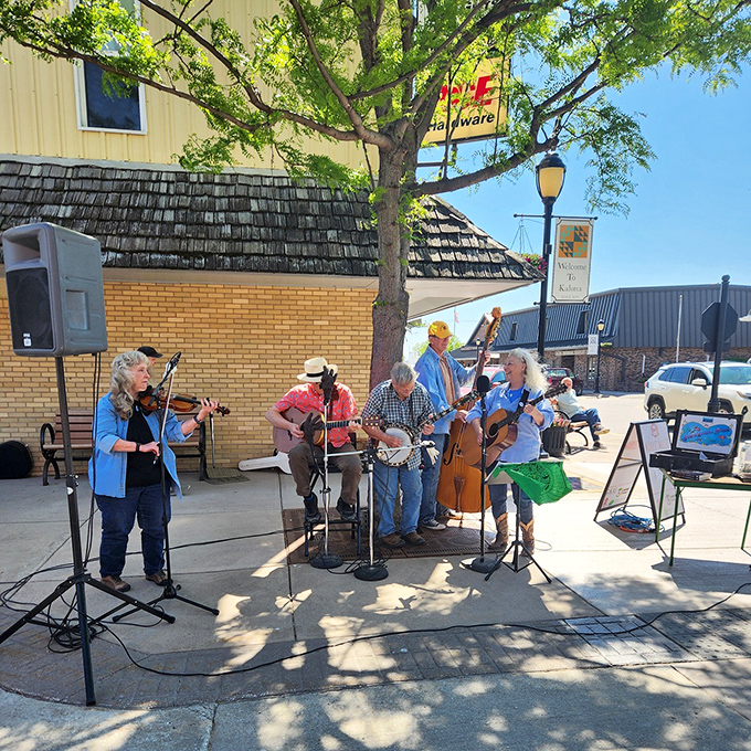 Pickin' and grinnin' on Main Street. Kalona's live music scene proves that you don't need a big city to make beautiful harmony.