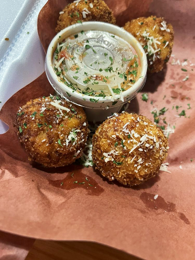 Mac and cheese balls: Because sometimes, perfection needs breading and deep-frying. Resistance is futile!