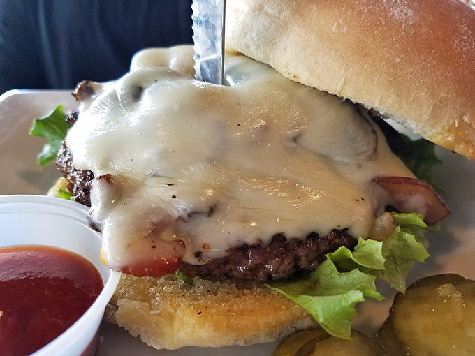 Mushroom Swiss Burger: where fungi meets fun guy! This burger is so good, it'll have you singing "I'm a believer" faster than Shrek at karaoke night.