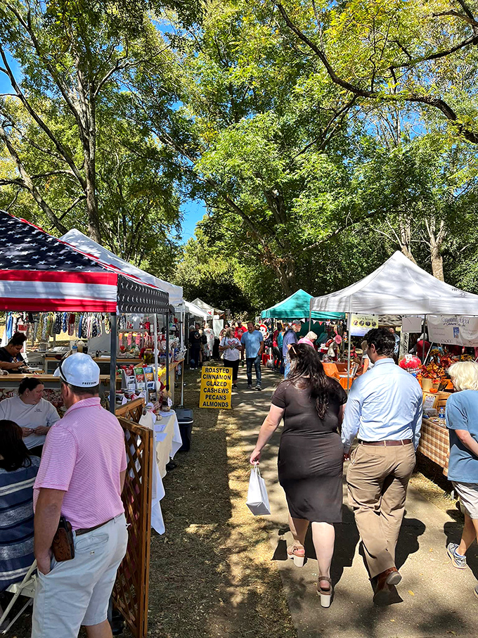 The Ozark Trail Festival transforms shady streets into a marketplace where "shopping local" means treasures you won't find at any mall.