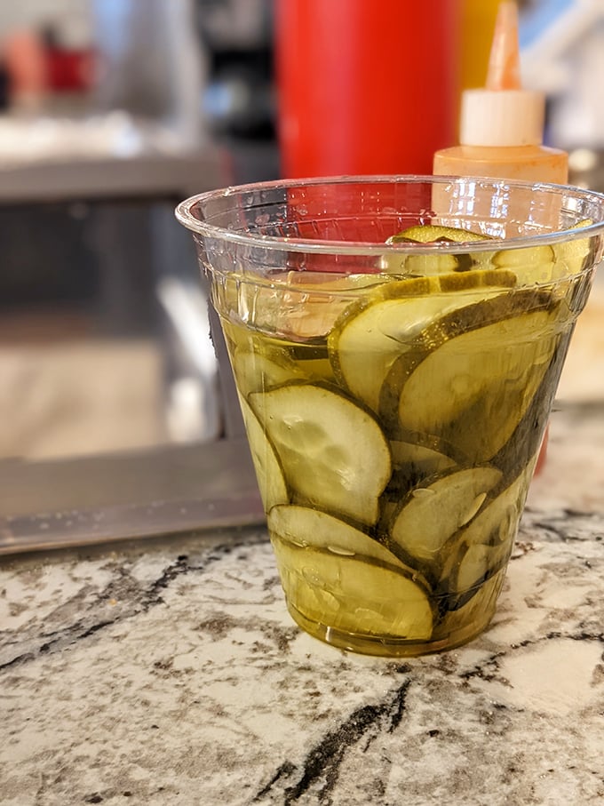 Pucker up, buttercup! These house-made pickles are so fresh and crunchy, they might just steal the show from the burgers.