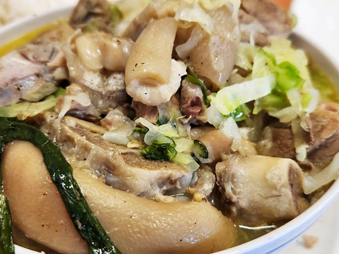 Pig feet soup: Don't knock it 'til you've tried it! This bowl is a flavor adventure waiting to happen.
