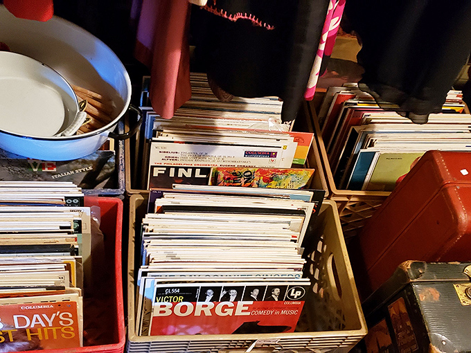 Vinyl paradise! Dig through these crates and you might just find the soundtrack to your parents' first date.