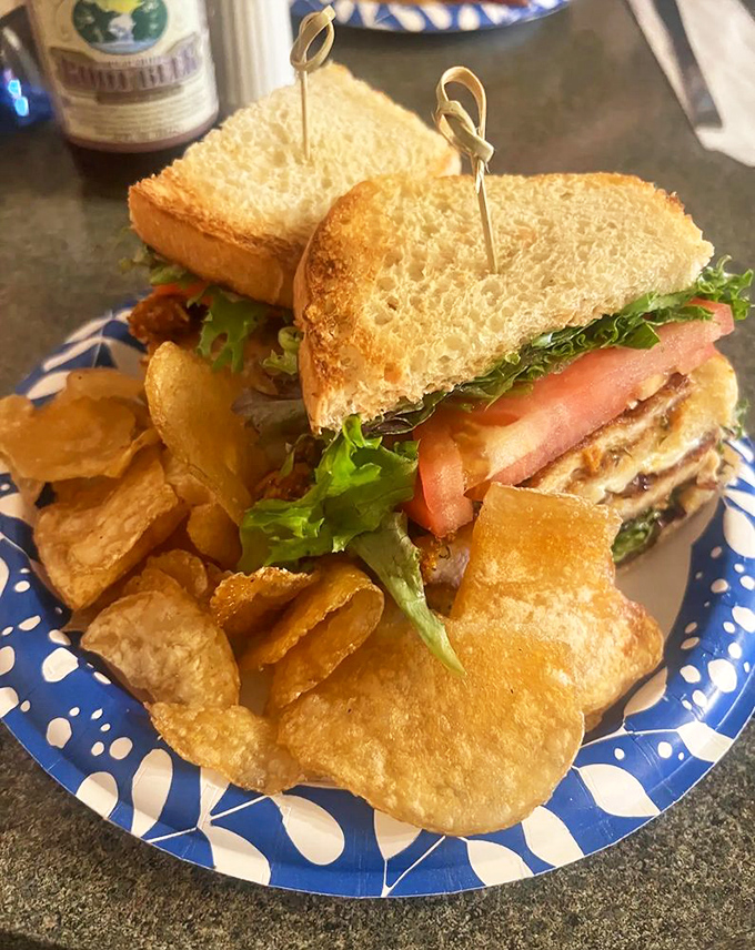 Not your average sandwich! This stacked beauty proves that The Sloppy Waffle knows how to rock lunch just as well as breakfast.