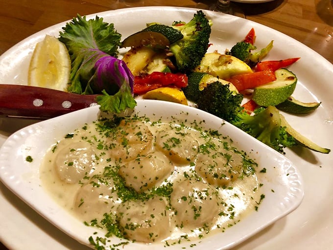 Ocean meets land in perfect harmony! These scallops are like the mermaids of the menu &ndash; beautifully presented and utterly enchanting.