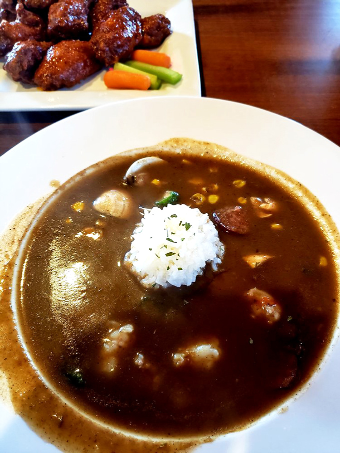 Gumbo: the melting pot of the South in a bowl. This steaming cauldron of goodness is like a warm, comforting hug for your insides.