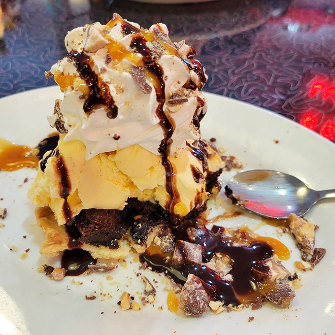 Snickers, meet pie. Pie, meet heaven. This dessert is so decadent, it should come with its own cardiac stress test.