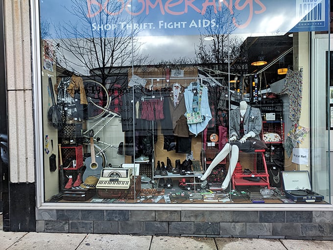 Window shopping takes on a whole new meaning here. This eye-catching display is a tantalizing preview of the wonders within.