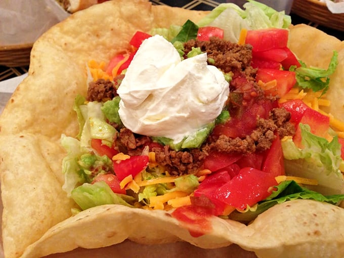 Fiesta in a tortilla! This taco salad is like a party where all the food groups are invited.