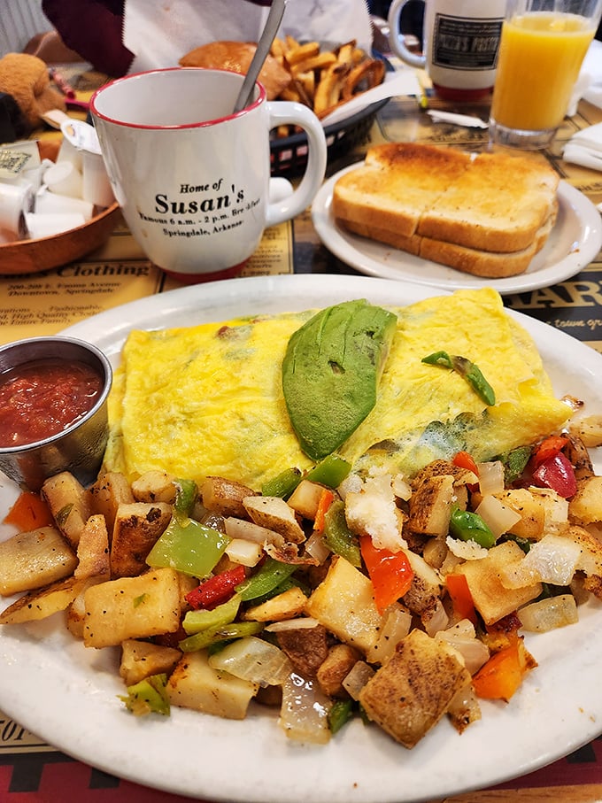 The Veggie Omelette: proof that eating your greens can be an adventure in flavor, not a chore.