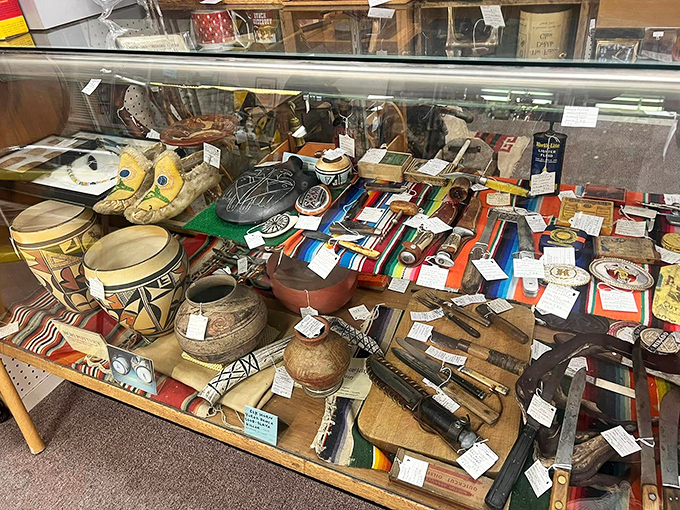 Tools of yesteryear or modern art installation? In this eclectic corner, the line blurs beautifully.