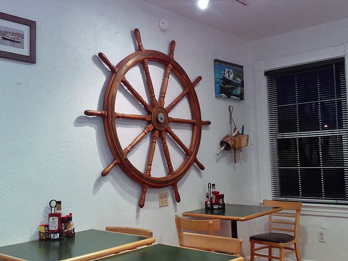 Ahoy, matey! This ship's wheel decor steers you straight into a sea of maritime charm. No life vest required!