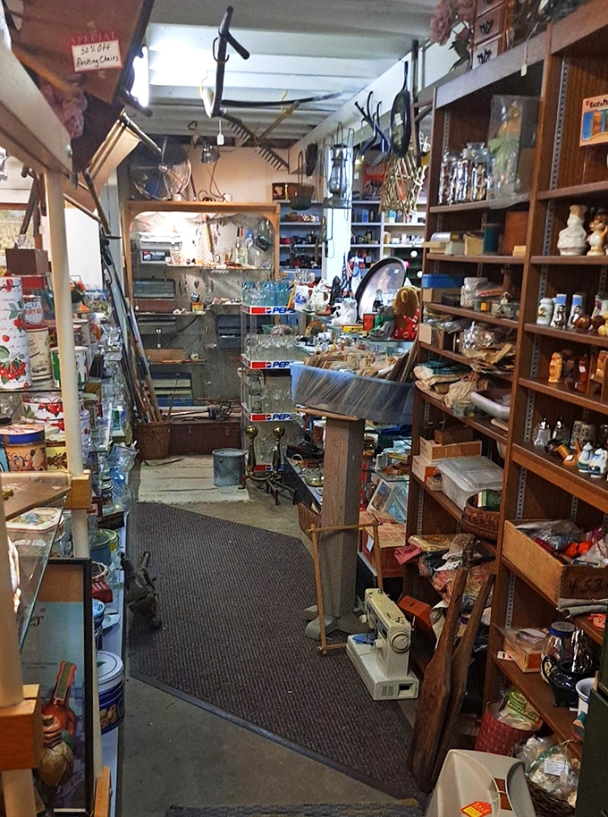 Navigate this narrow passage of nostalgia with care – you never know what forgotten treasure might be lurking just around the corner!