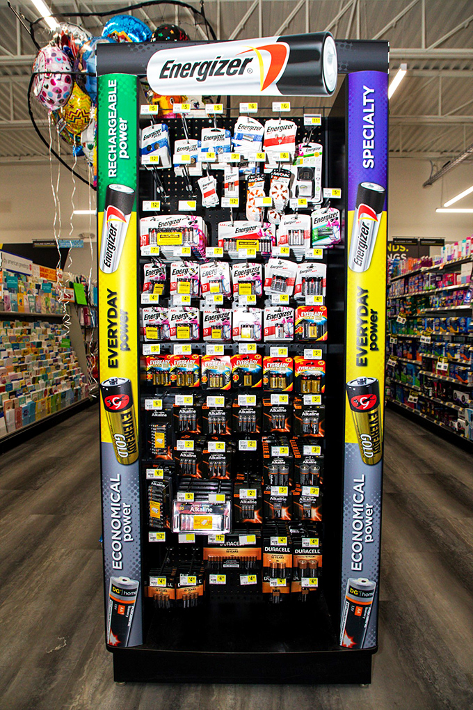 Powering your life for pennies! This battery display is like a mini power plant, ready to energize your gadgets without zapping your budget.