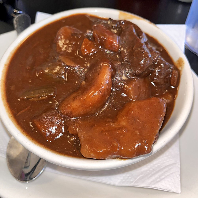 A stew so hearty, it could warm a Bostonian's heart in February. Each spoonful is a comforting hug for your taste buds.