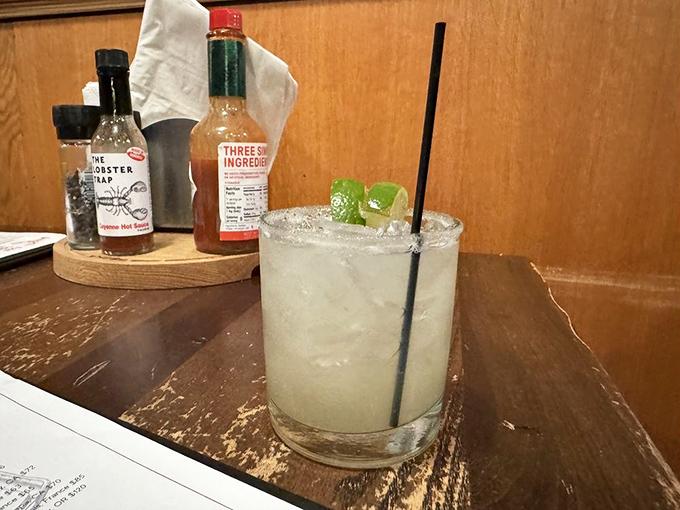 Cheers to good times! This frosty beverage is like a liquid high-five, ready to toast your excellent taste in seafood joints.