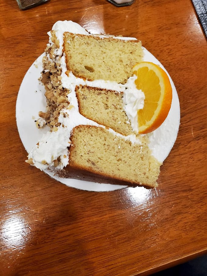 Let them eat cake! This slice of heaven is so light and fluffy, it might just float right off your plate if you're not careful.