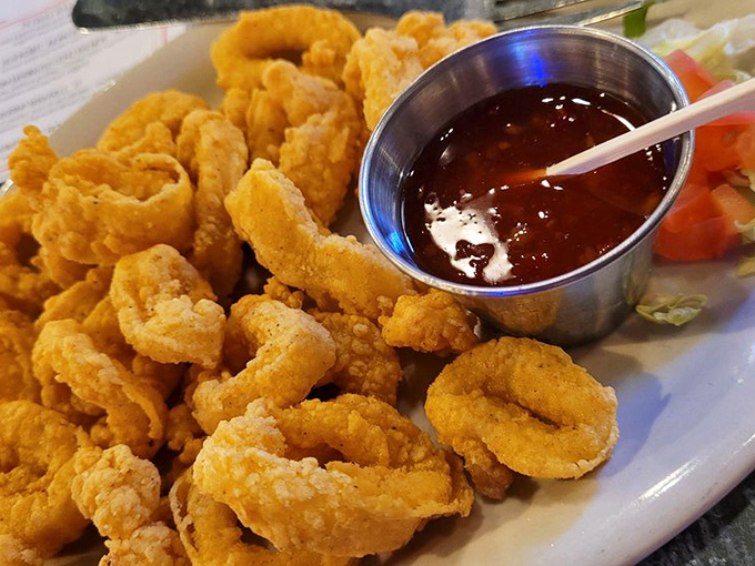 Calamari so crispy, it could give potato chips a run for their money. Dunk these golden rings in marinara for a taste of seaside bliss.