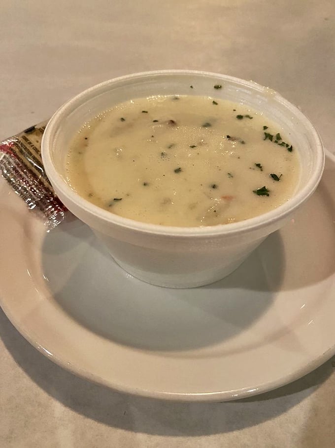 This creamy clam chowder is a warm hug in a bowl. It's so thick, your spoon might stand up and salute!