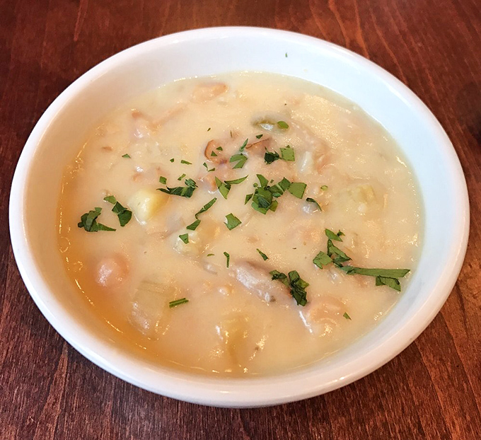 Clam chowder that's creamier than your favorite true crime podcast. New England, eat your heart out.