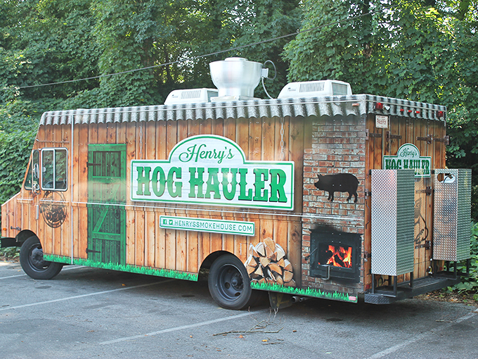 The Hog Hauler has arrived! This mobile meat marvel brings Henry's BBQ goodness to the streets, like a delicious ice cream truck for grown-ups.