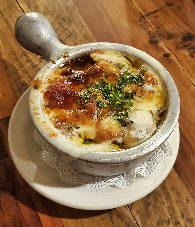Cheese pull for the soul: This French onion soup is like a warm hug in a bowl. Bonus: It doubles as a face steam treatment!