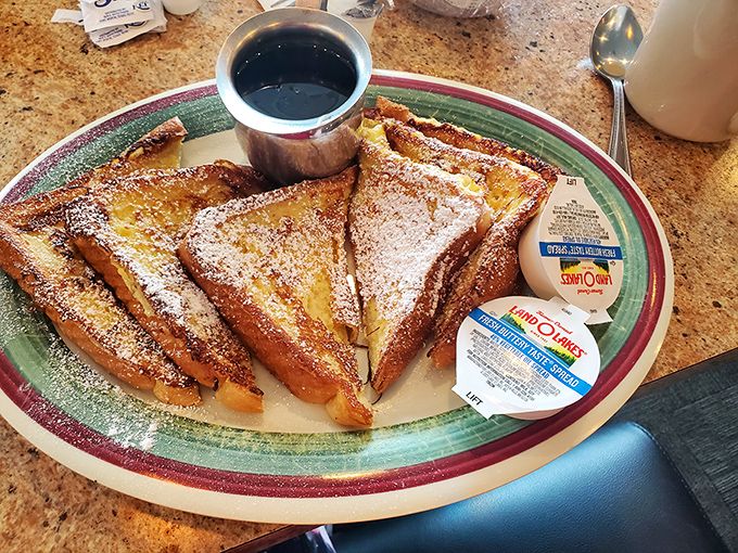 French toast so good, it'll make you say "Ooh la la!" in your best (worst) French accent. Powdered sugar snowfall optional but highly recommended.