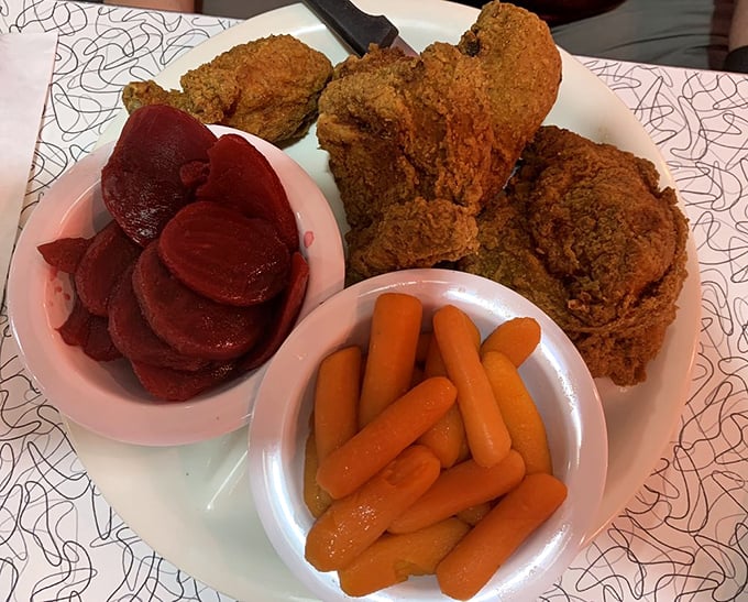 Finger-lickin' good doesn't even begin to cover it. This fried chicken is crunchier than a fall leaf and juicier than the latest Hollywood gossip.