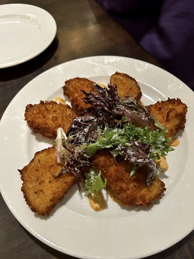 Fried green tomatoes that could convert even the most devoted ketchup fan. Crispy, tangy, and utterly addictive.