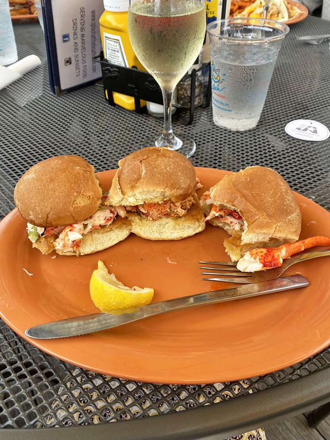 Lobster sliders: For when you can't decide between one lobster roll or three. Why choose when you can have it all?