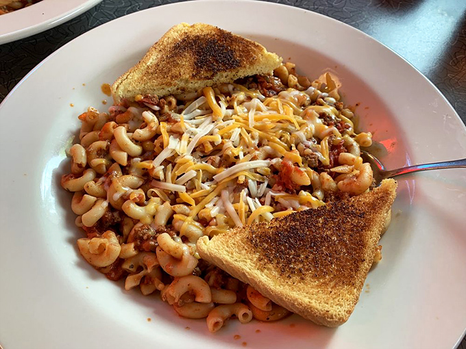 Comfort in a bowl! This hearty macaroni dish is like a warm blanket for your stomach. Grandma would approve, but might be a tad jealous.