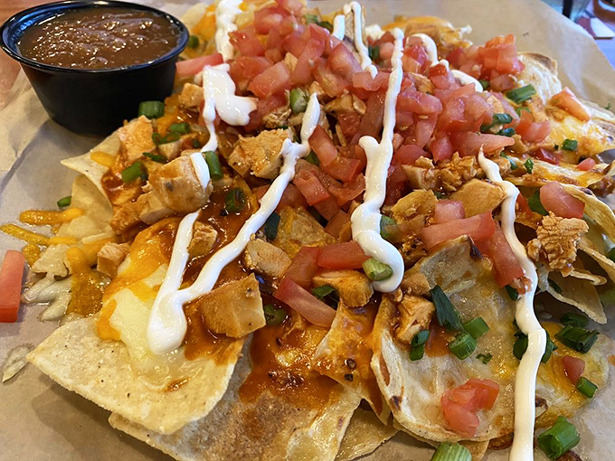 Nachos that put the 'Wow' in chow! It's a fiesta on a plate, and you're all invited.