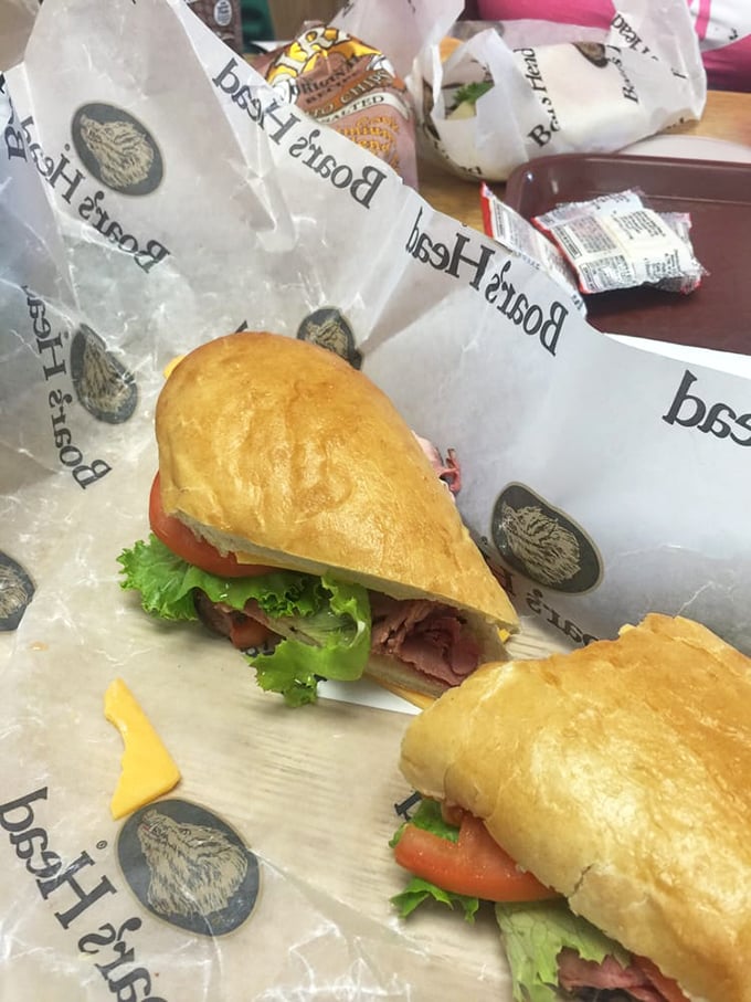 Sandwich artistry at its finest. This roast beef creation is like a meaty masterpiece, framed by golden, pillowy bread.