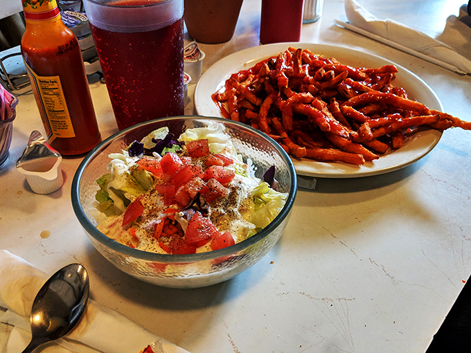 Garden party on a plate! This vibrant salad is so fresh, it might just start photosynthesizing right there on the table. A crunchy carnival of colors and flavors.