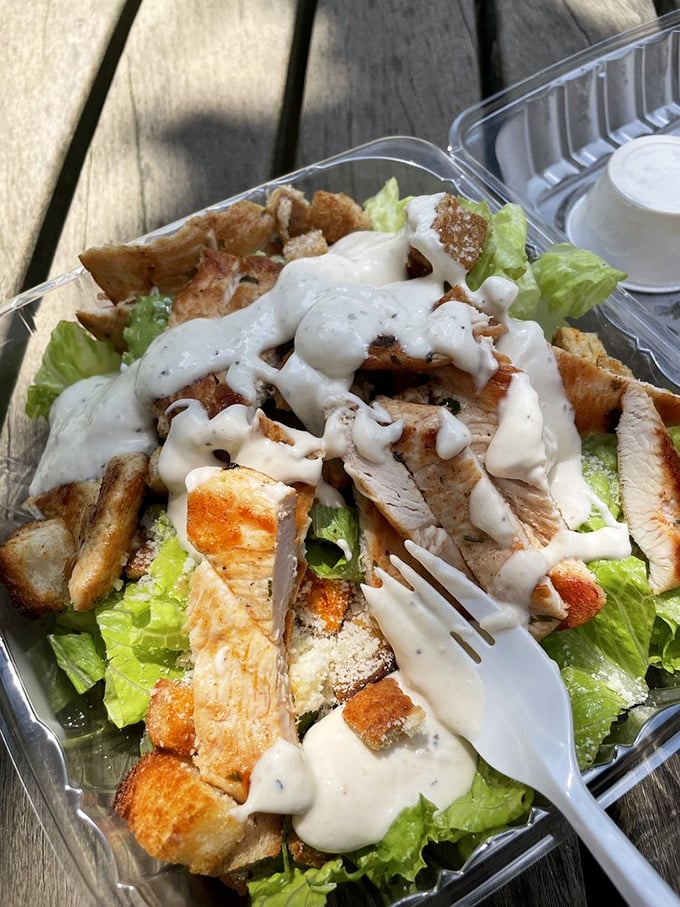Salad that's worth the trip! Charlie's proves that even leafy greens can be comfort food when done right. It's a garden party in a to-go container!