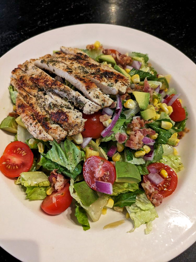 A salad so fresh and colorful, it could moonlight as a modern art installation. Who said healthy can't be heavenly?