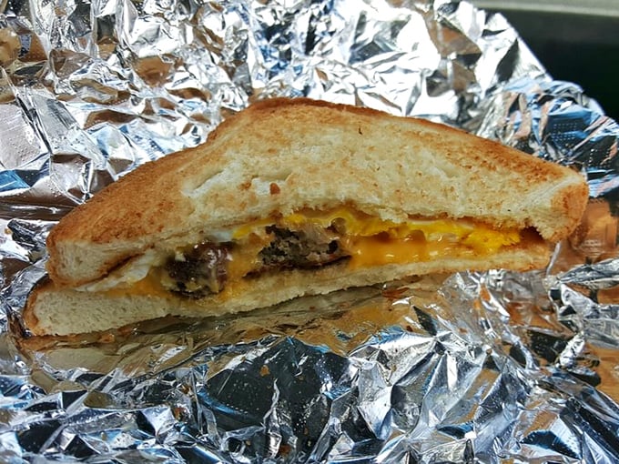 Sandwich perfection, wrapped to go! This handheld wonder is like a warm hug for your taste buds, no utensils required.