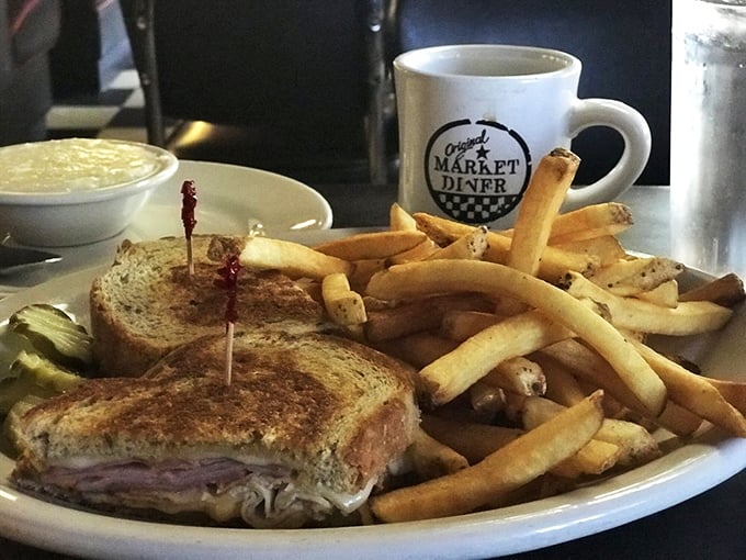 The classic diner sandwich and fries &ndash; proof that triangular-cut comfort food tastes better when served with a side of nostalgia.
