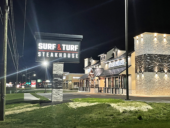 Lighting up the night like a gastronomic lighthouse! This sign isn't just advertising; it's a siren call to all who appreciate good food.