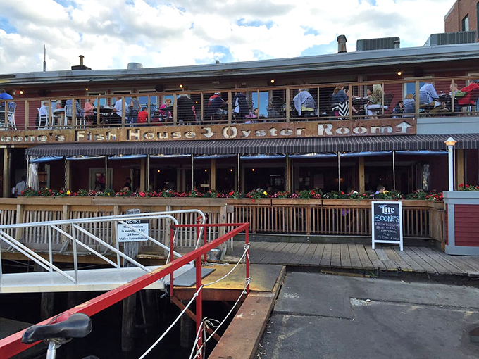 The sign says it all: Boone's is where fish tales become delicious realities. No need to exaggerate the size of your catch here!